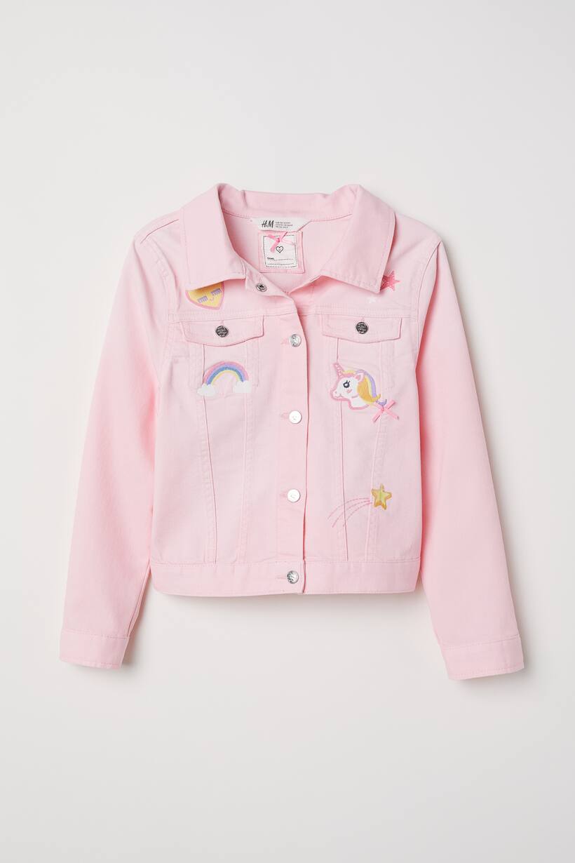 Twill Jacket with Appliqués - Light pink - Kids | H&M US