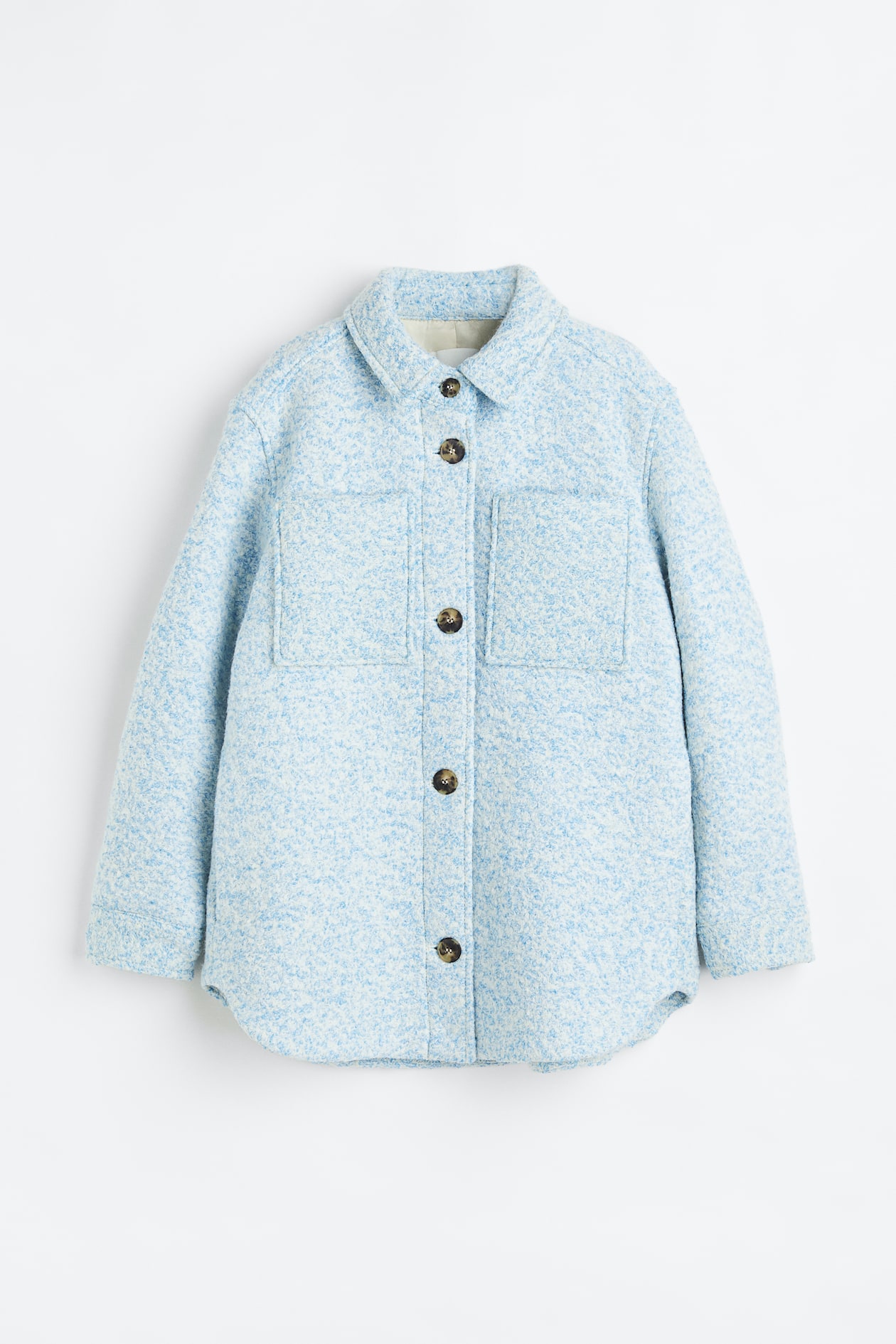 Women's Light blue marl Wool-blend shacket | H&M GB