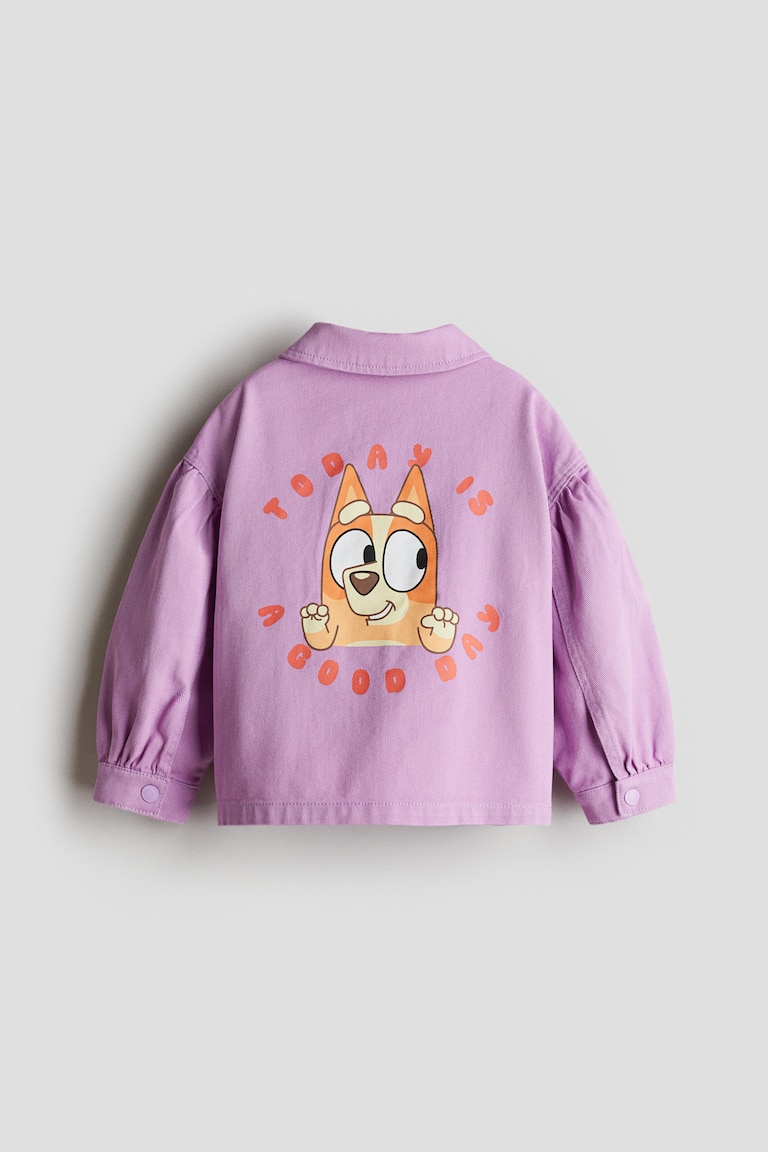 Purple/Bluey Cotton Twill Jacket for kids | H&M US