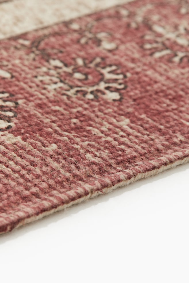 Patterned Rug with Fringe - Light brick red/patterned - Home All | H&M US
