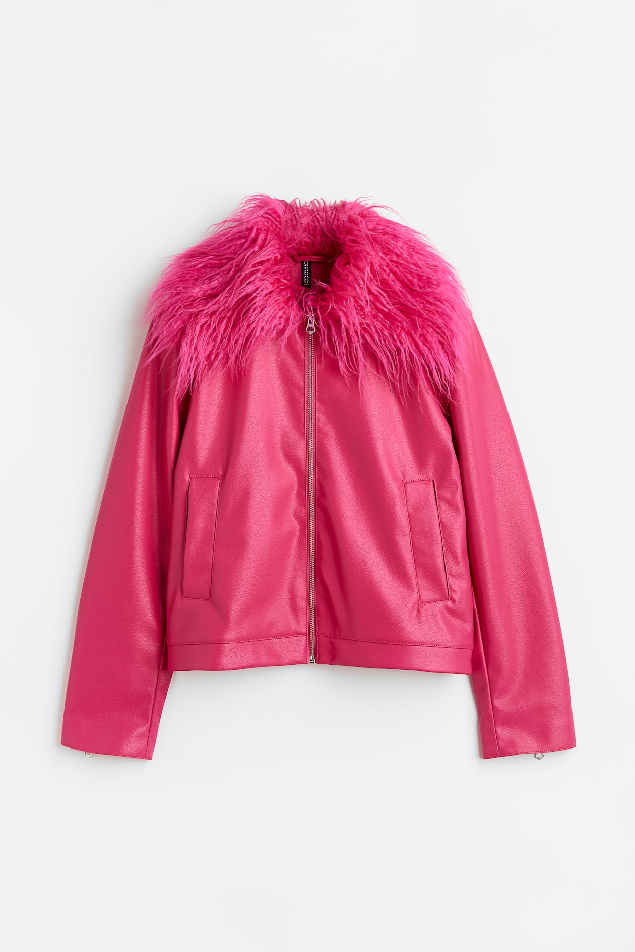 Women's Cerise Fluffy-collared jacket | H&M GB