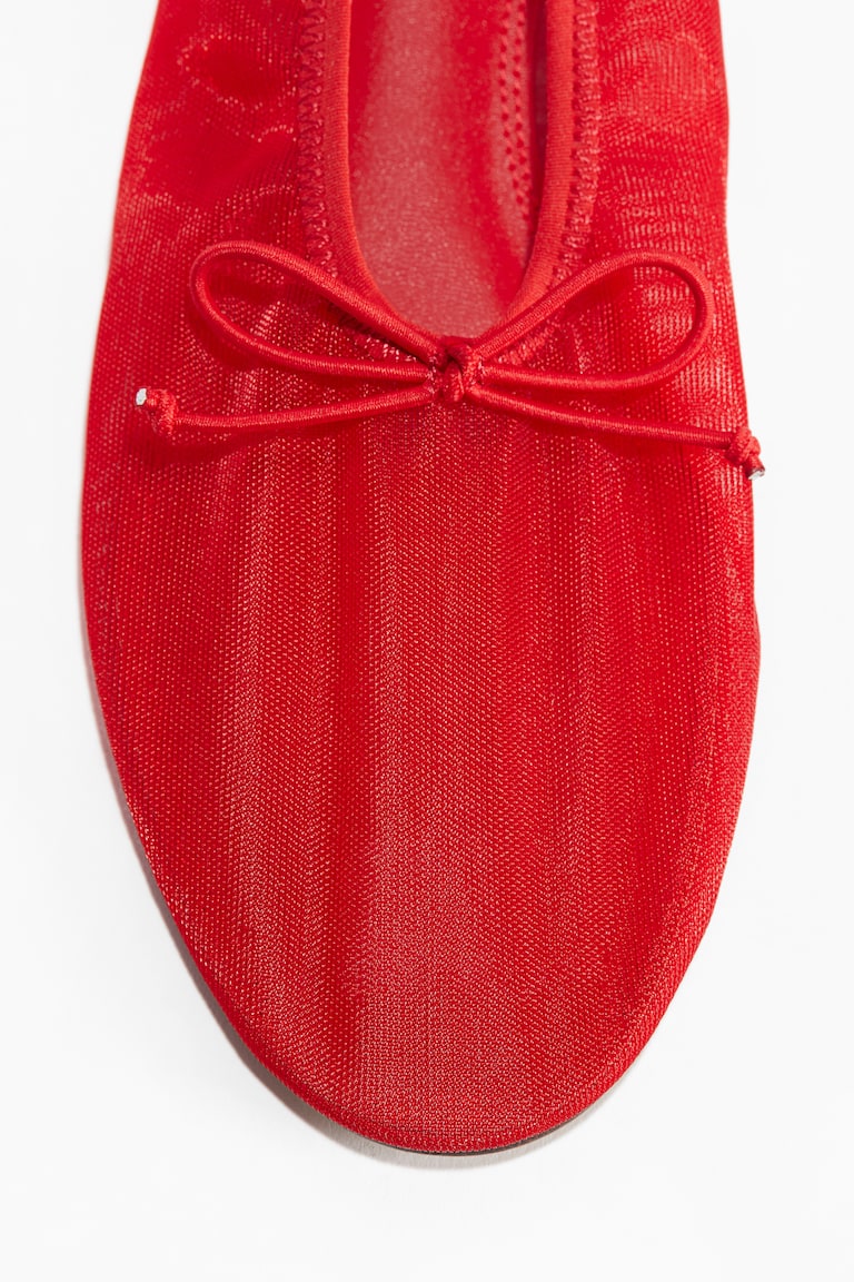 Mesh Ballet Flats - Bright red - Ladies | H&M US