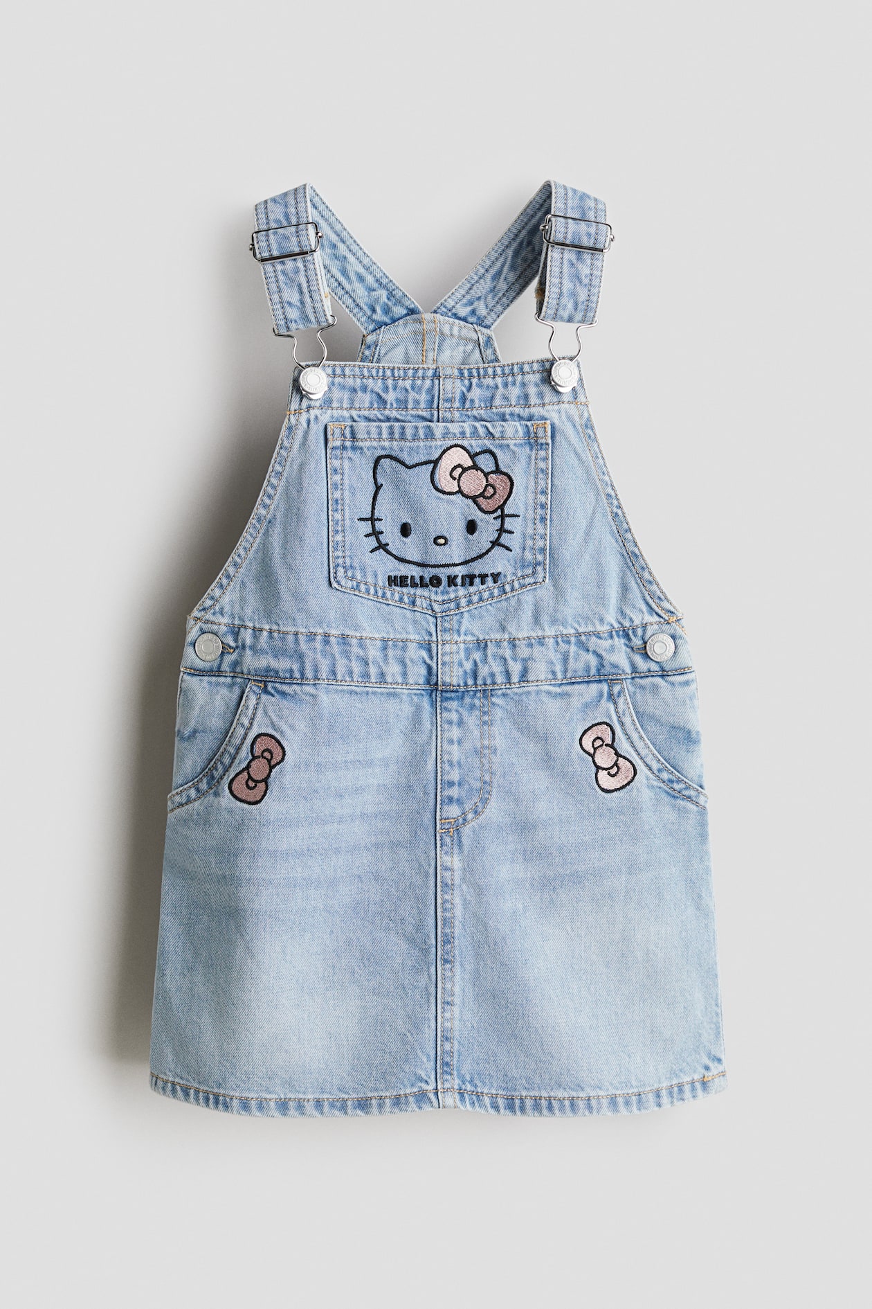Vestido overol con diseño bordado - Azul denim claro/Hello Kitty - Kids ...