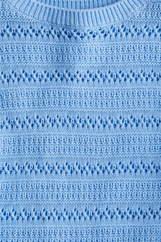 Pointelle-Knit Cotton Sweater - Blue - Kids | H&M US