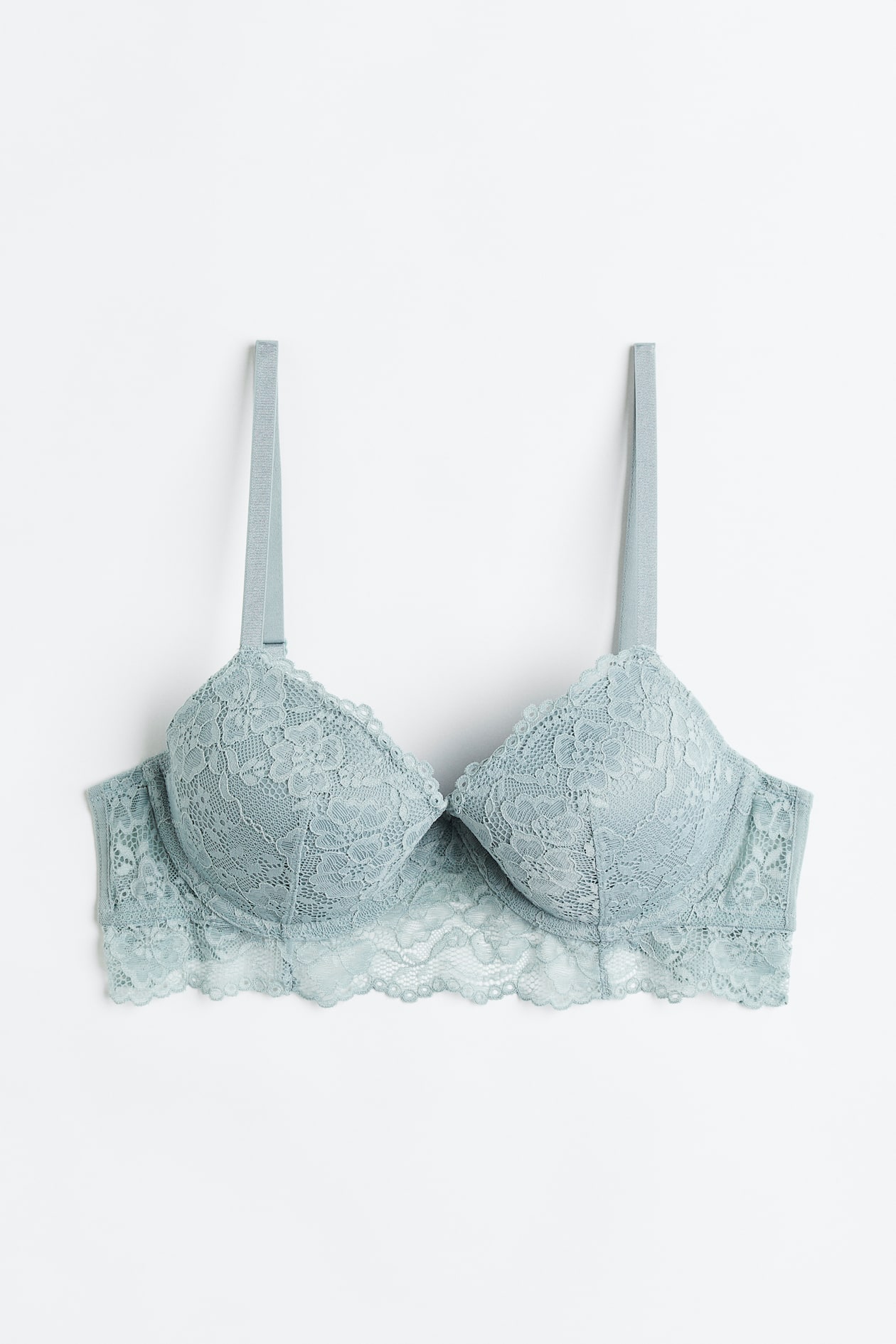 Padded underwired lace bra - Light turquoise - Ladies | H&M IN