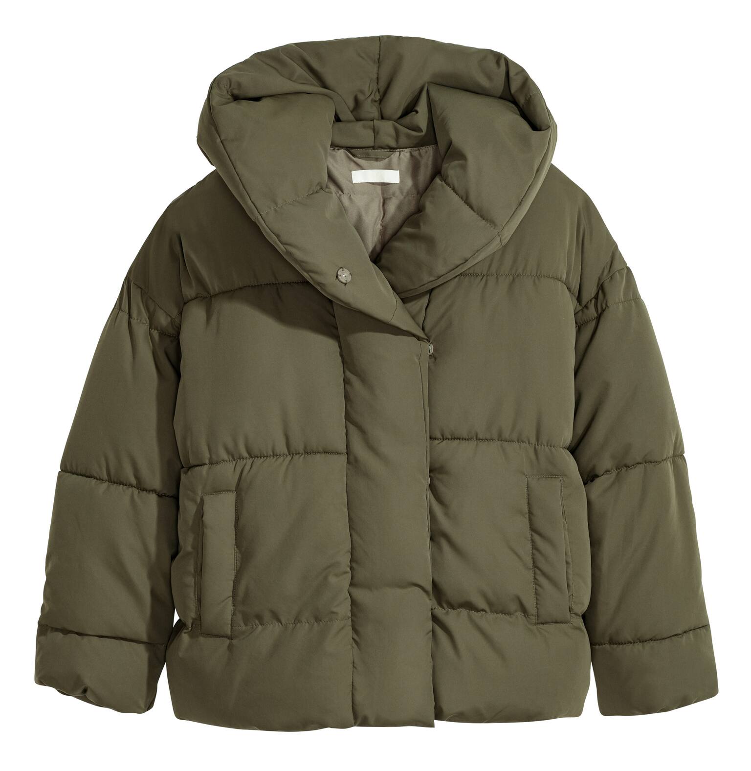 Padded jacket with a hood - Green - Ladies | H&M GB