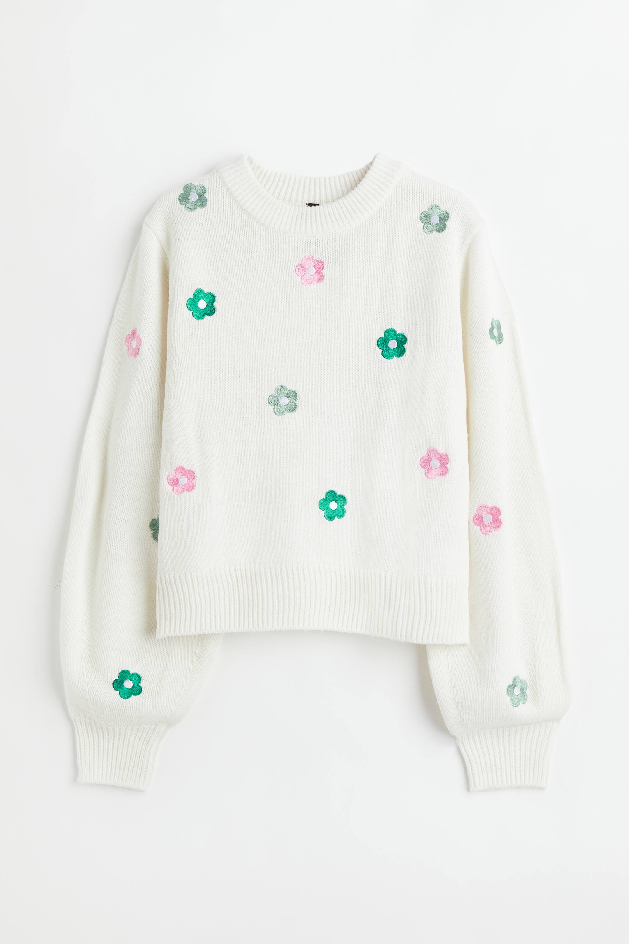 Pullover - Weiß/Geblümt - Ladies | H&M DE