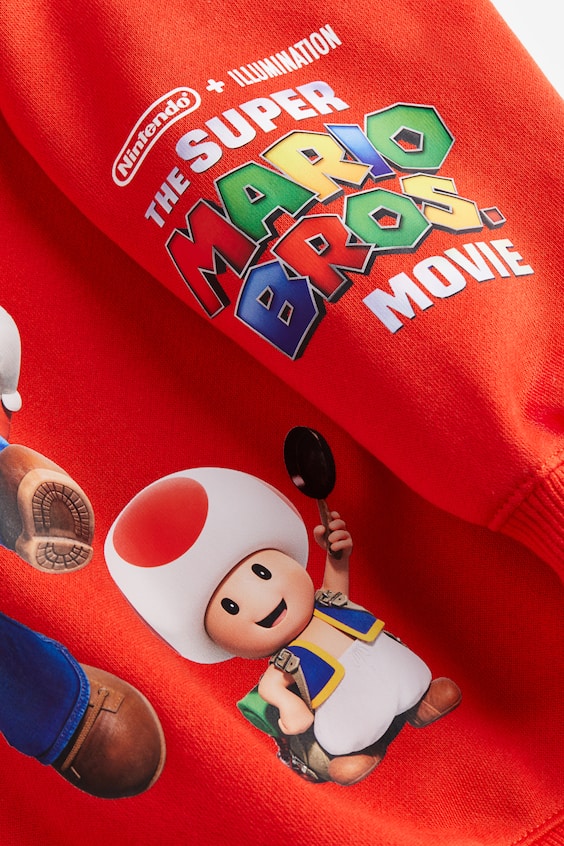 Red/Super Mario Printed Hoodie for kids | H&M US