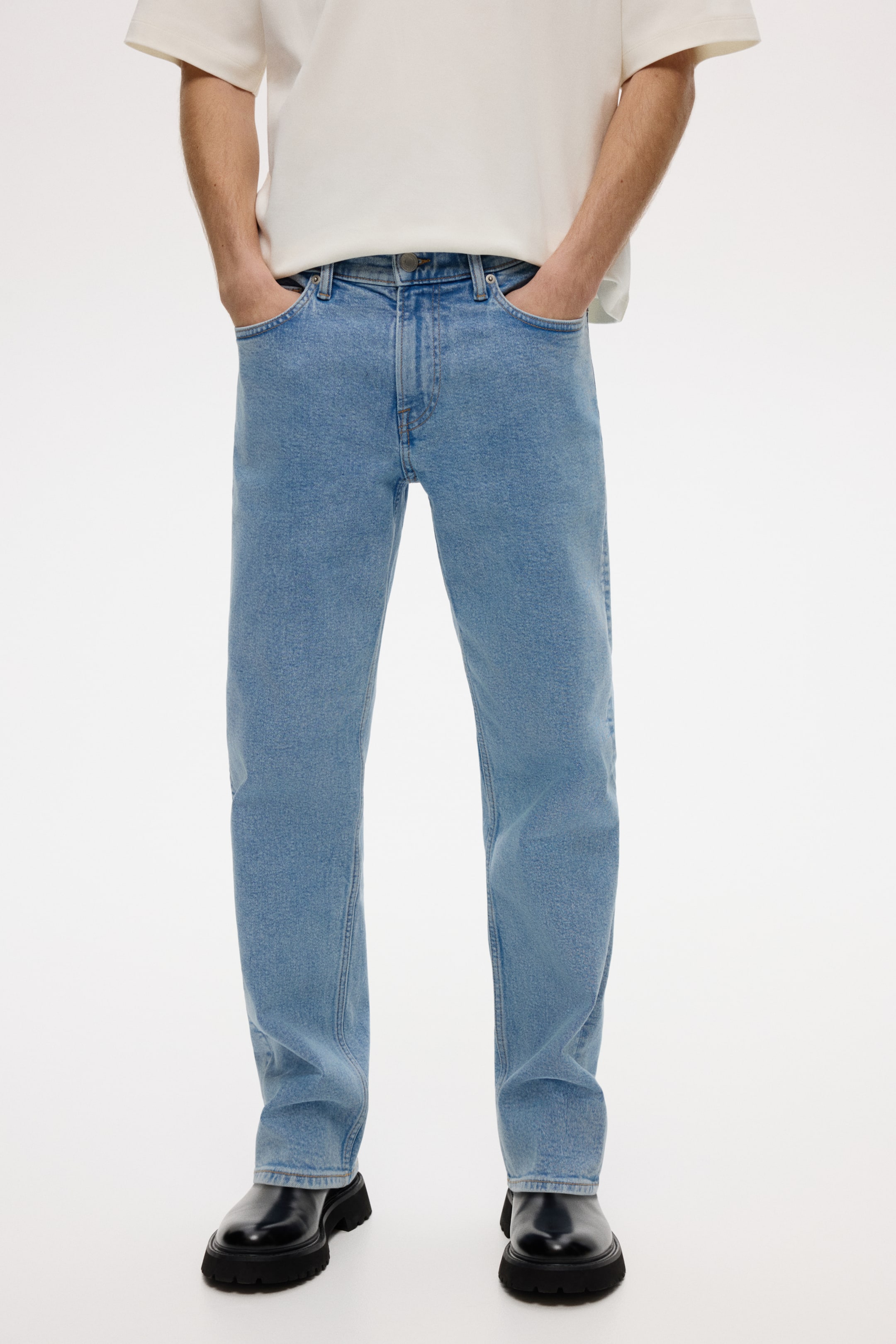 Men’s Light denim blue Regular Jeans | H&M IN