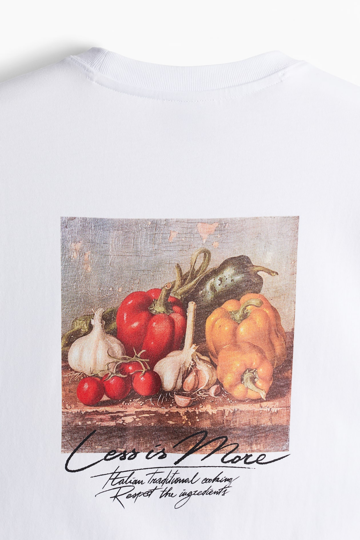 Men’s White/Less Is More Loose Fit Printed T-shirt | H&M CA