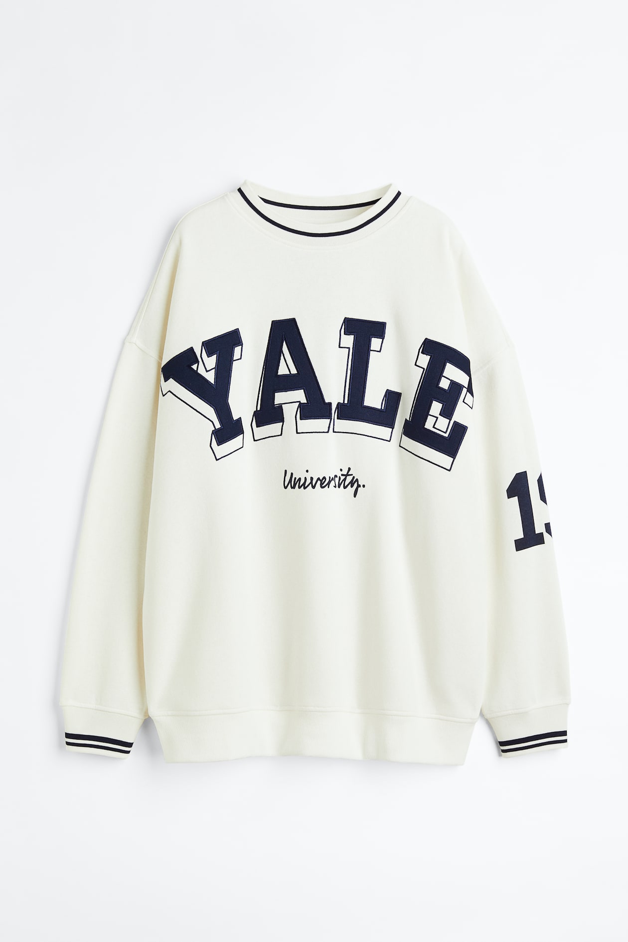 Oversized printed sweatshirt - Cream/Yale University - Ladies | H&M GB