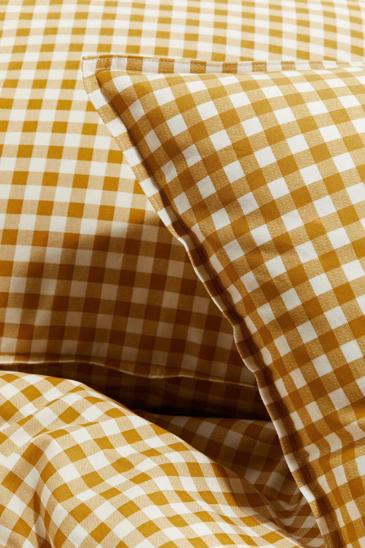 Patterned King/Queen Duvet Cover Set - Yellow/gingham check - Home All ...