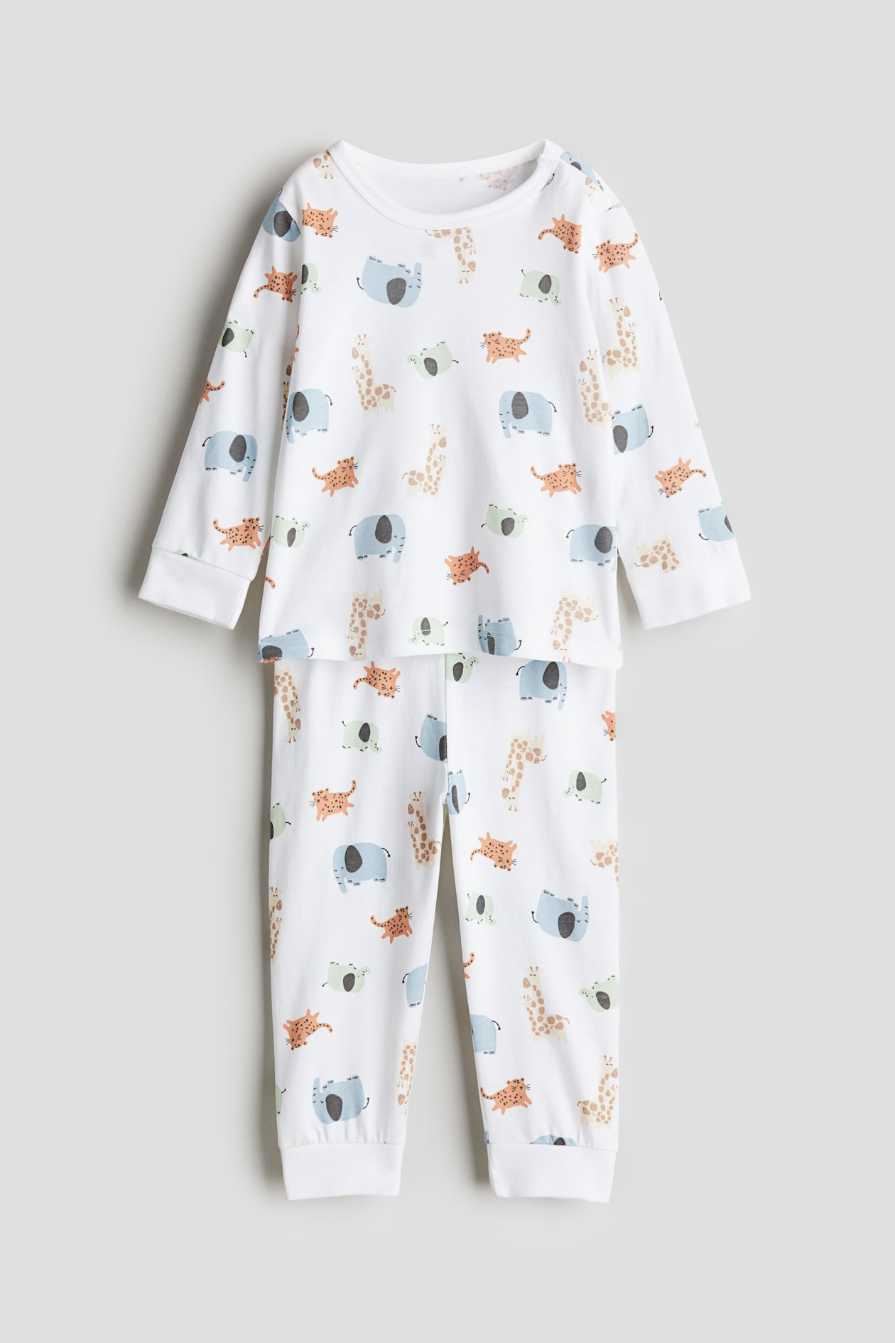 White/Animals Printed cotton pyjamas for kids | H&M IN