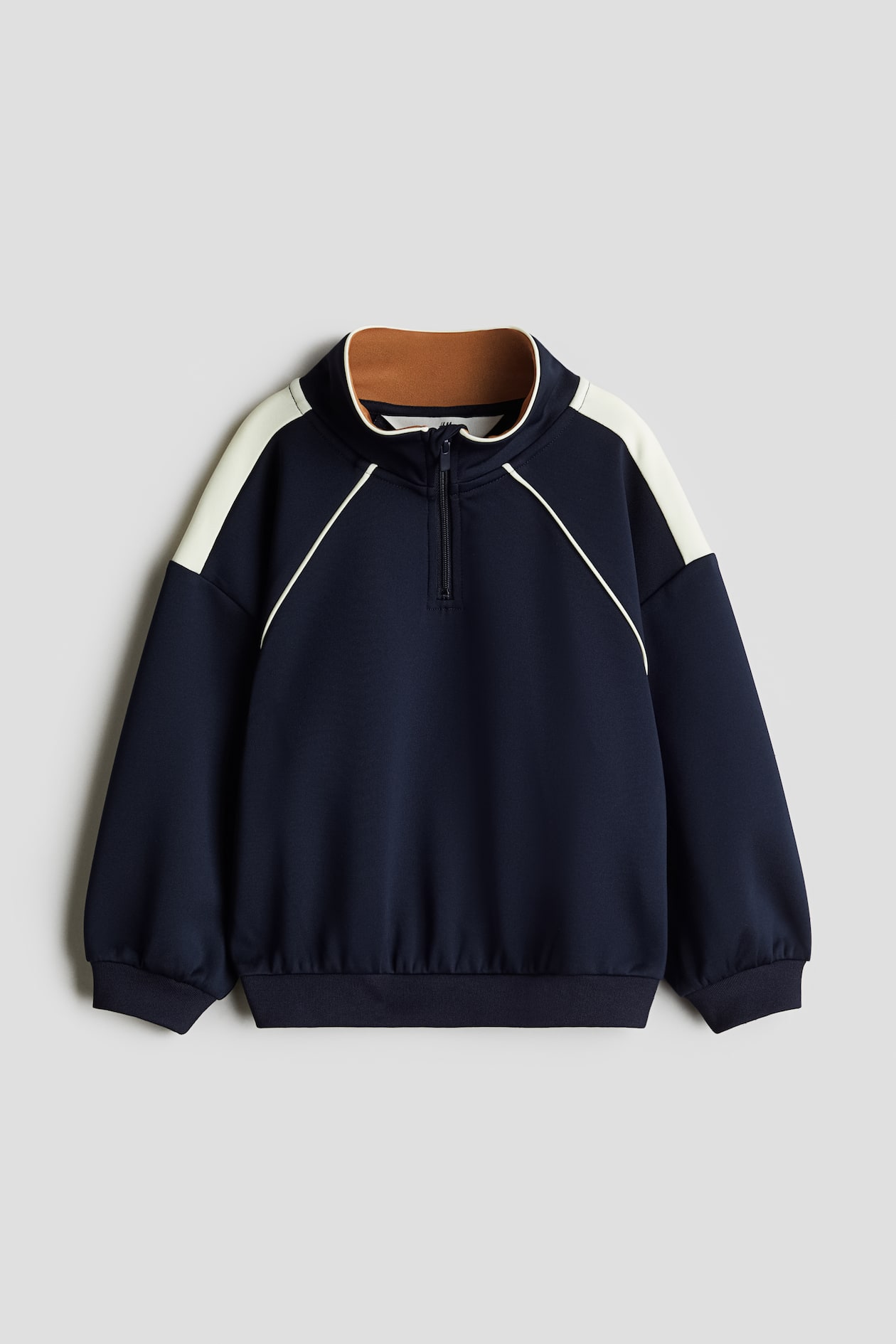 Navy blue/color-block Half-Zip Track Jacket for kids | H&M US