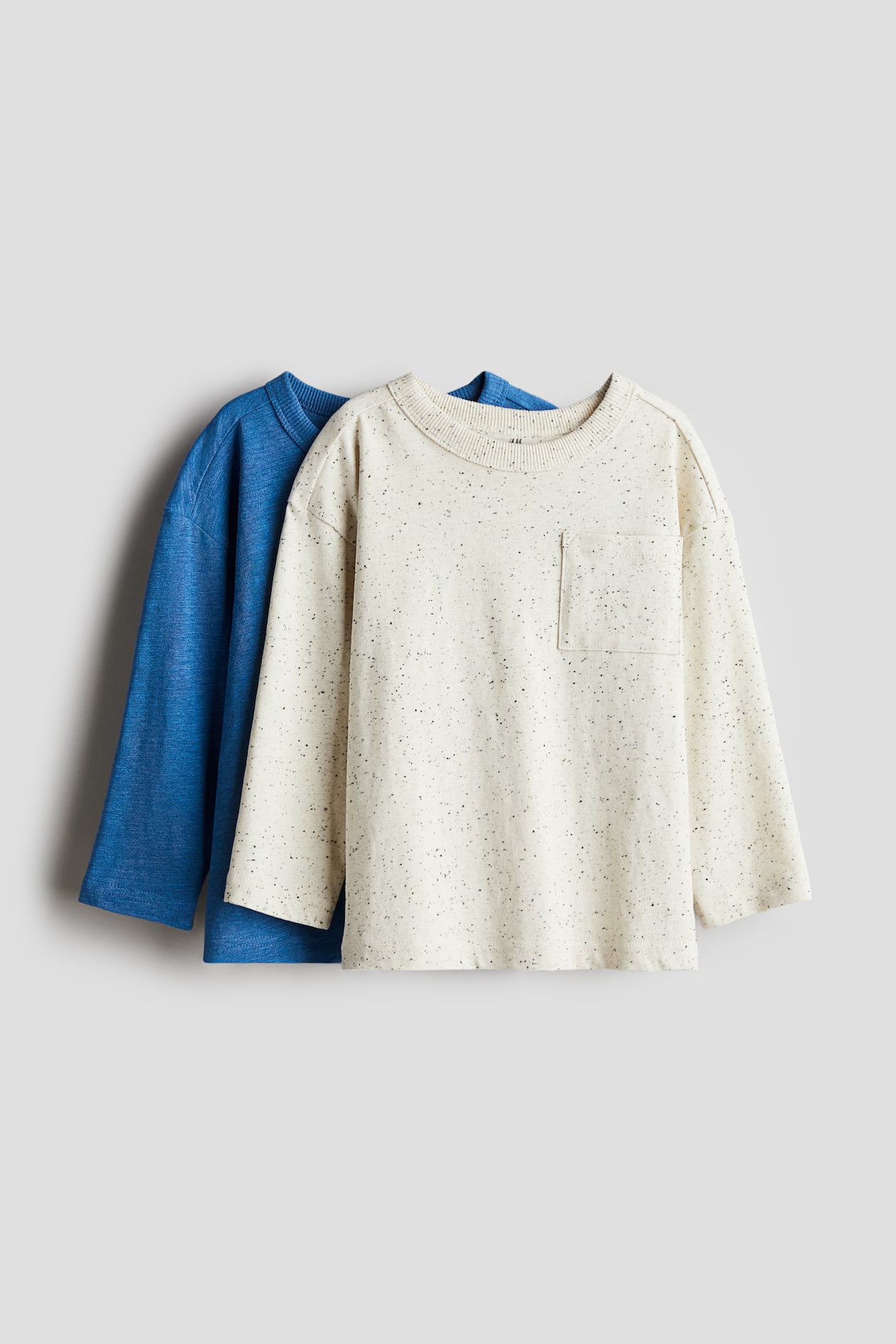 Bright blue/cream 2-pack Long-sleeved T-shirts for kids | H&M US