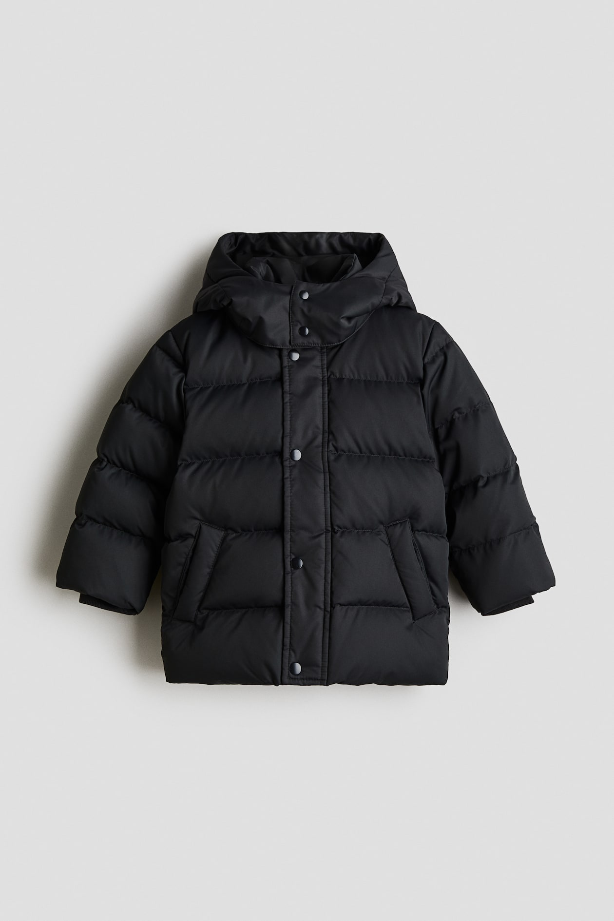 Daunen-Pufferjacke mit Kapuze - Schwarz - Kids | H&M AT
