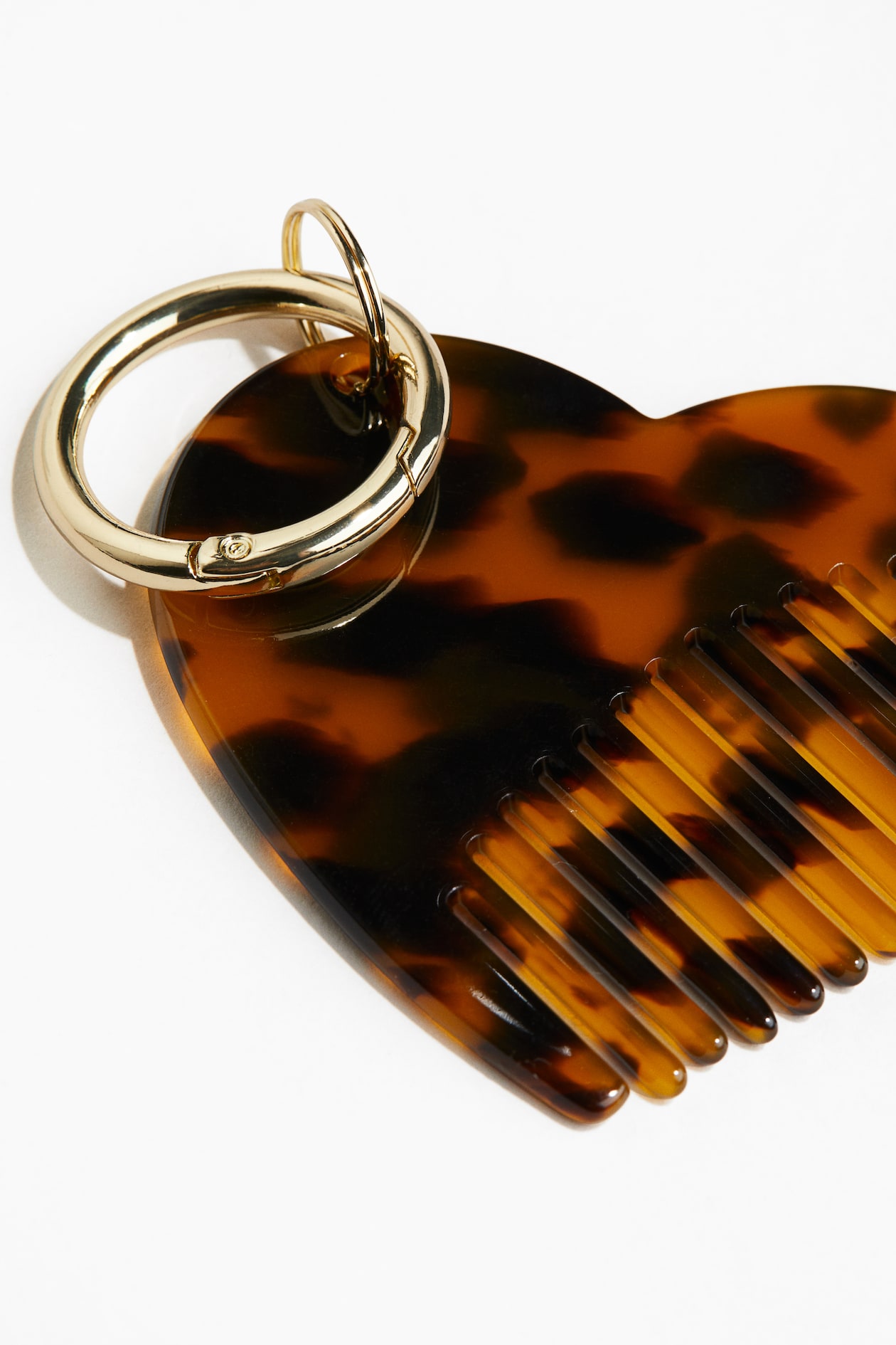 Heart-shaped comb keyring - Brown/Leopard print - Ladies | H&M HK