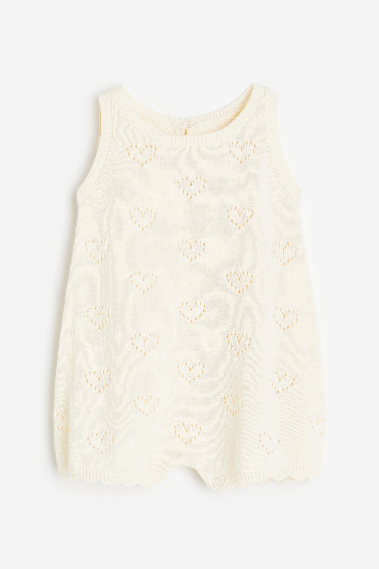 Pointelle-knit romper suit - White - Kids | H&M GB