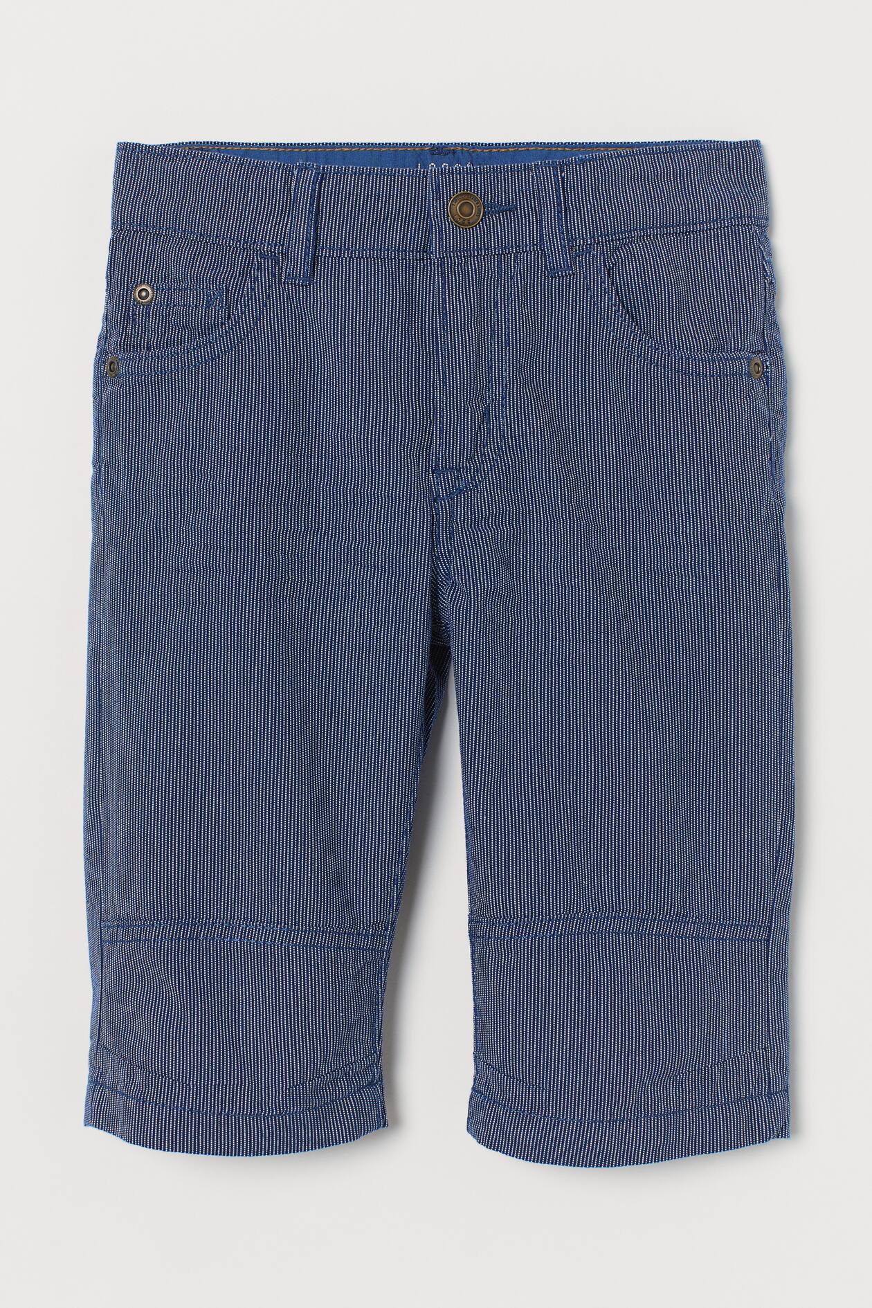 Cotton Clamdiggers - Knee-length - Dark blue/white striped - Kids | H&M CA