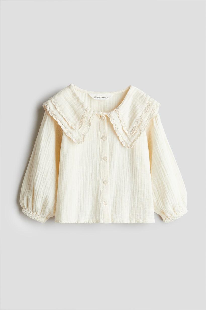 Muslin Blouse - Light beige - Kids | H&M US