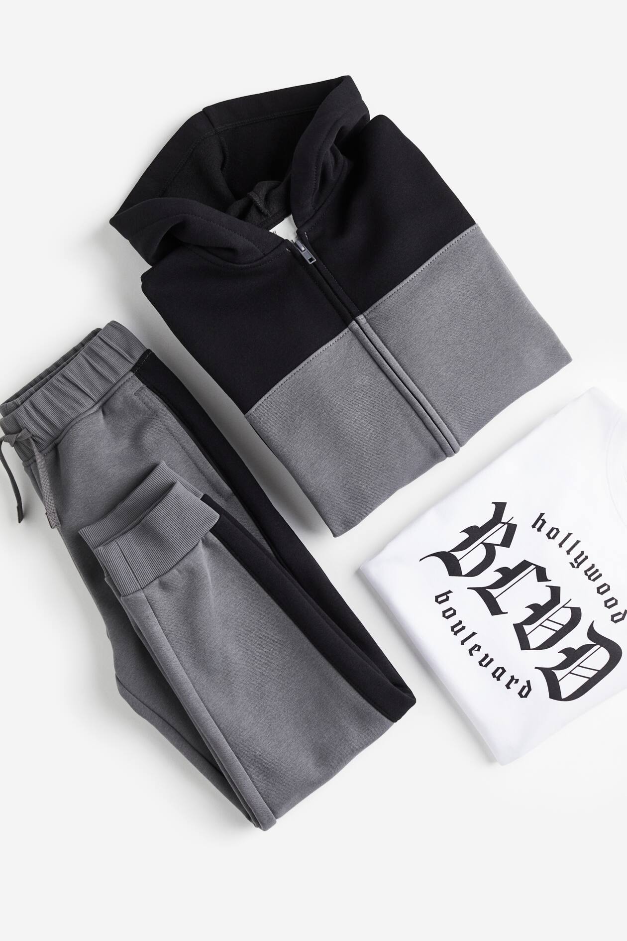 3-piece Printed Set - Dark gray/color-block - Kids | H&M CA