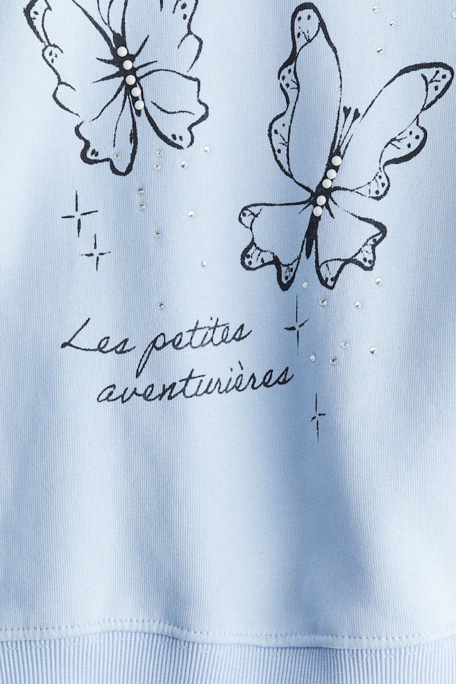 Sweatshirt with Motif - Light blue/butterflies - Kids | H&M US