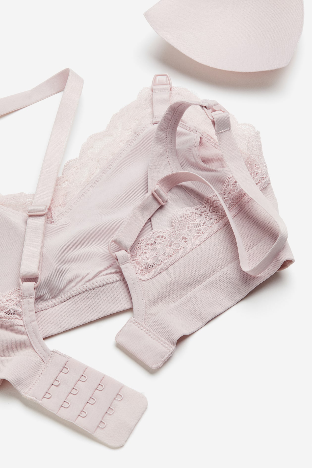 MAMA 2-pack Seamless Padded Nursing Bras - Black/powder pink - Ladies ...