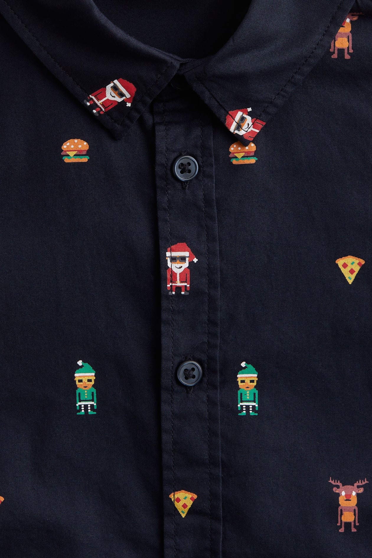 Dark blue/patterned Cotton Shirt for kids | H&M US