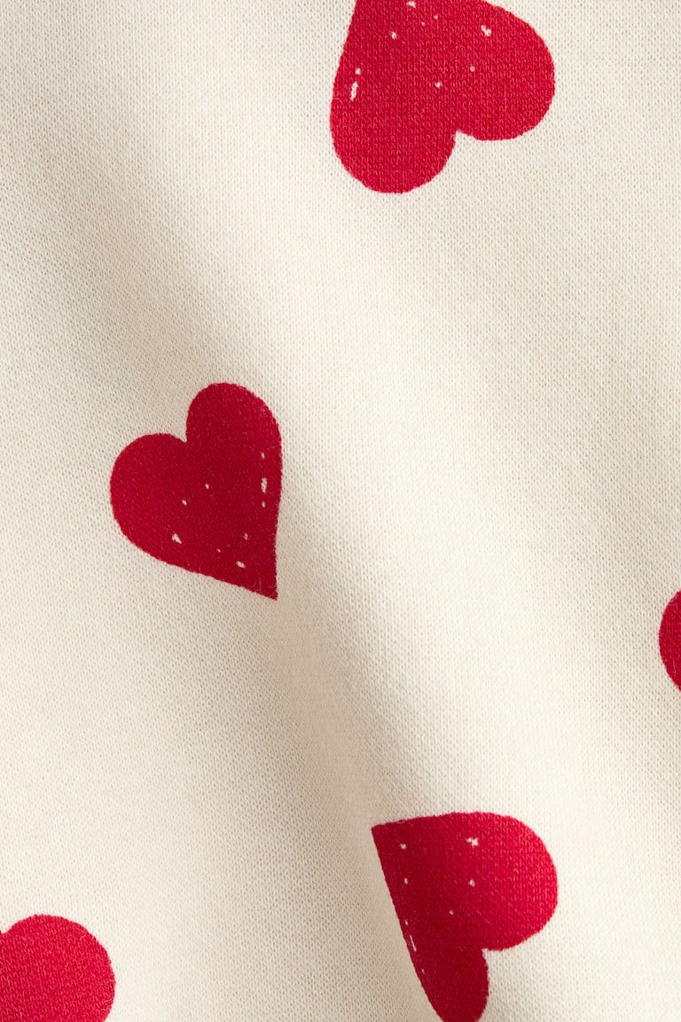 Light beige/hearts Ruffle-Detail Sweatshirt for kids | H&M US