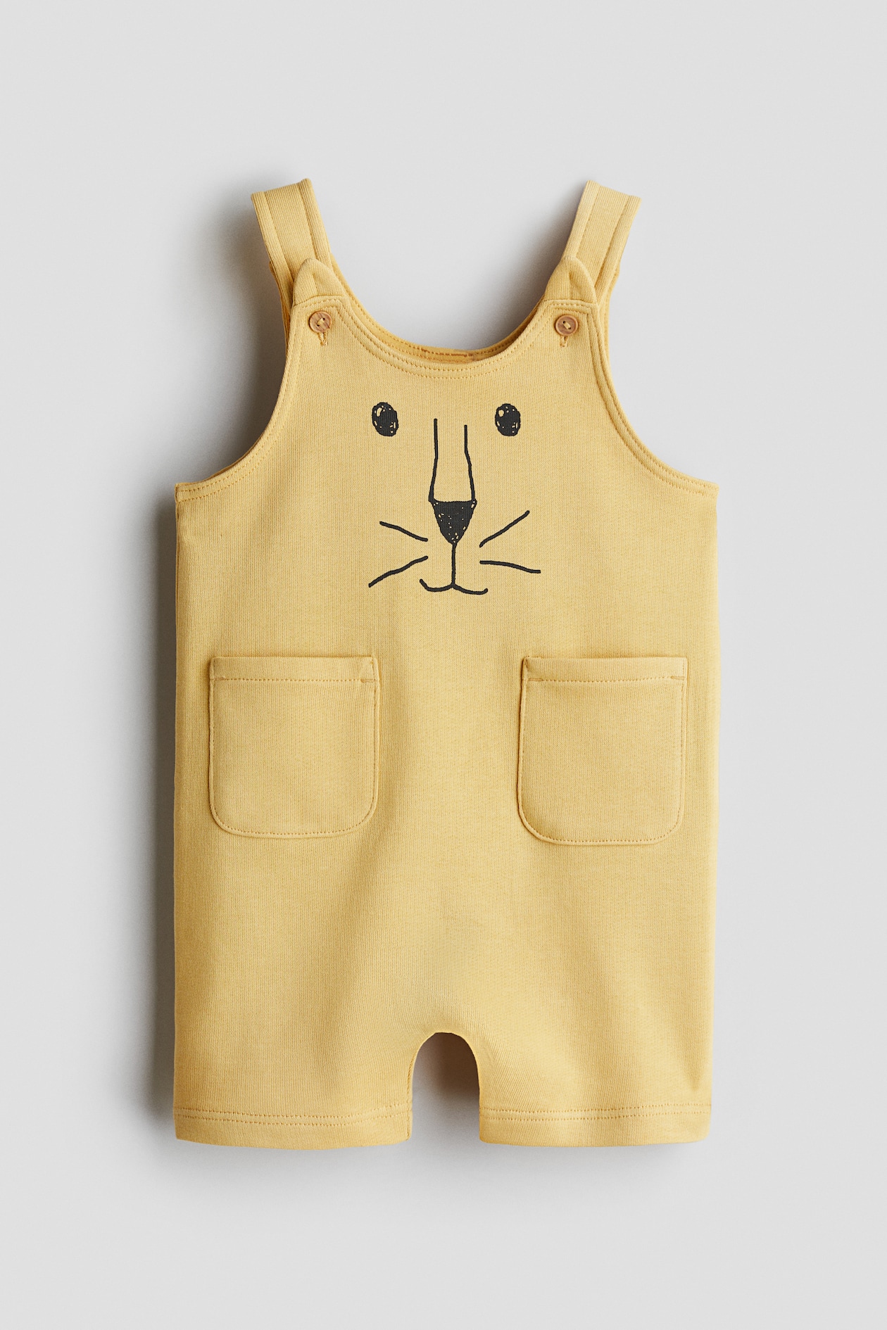 Yellow/lion Patterned Overall Shorts for kids | H&M US