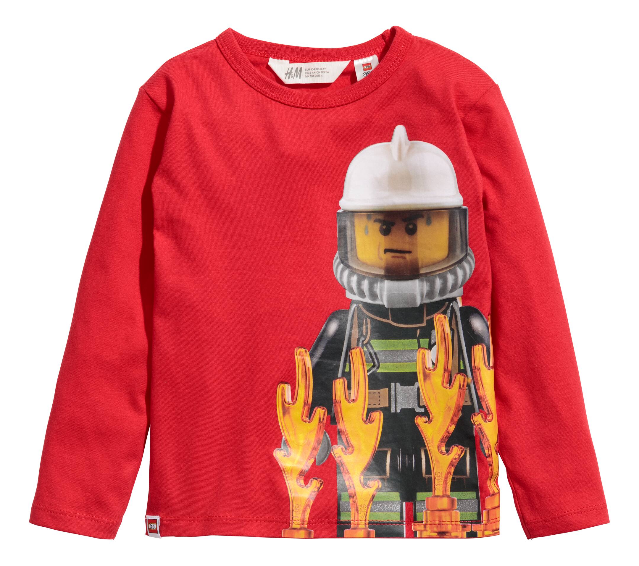 2-pack Jersey Tops - Long sleeve - Bright red/Lego - Kids | H&M CA