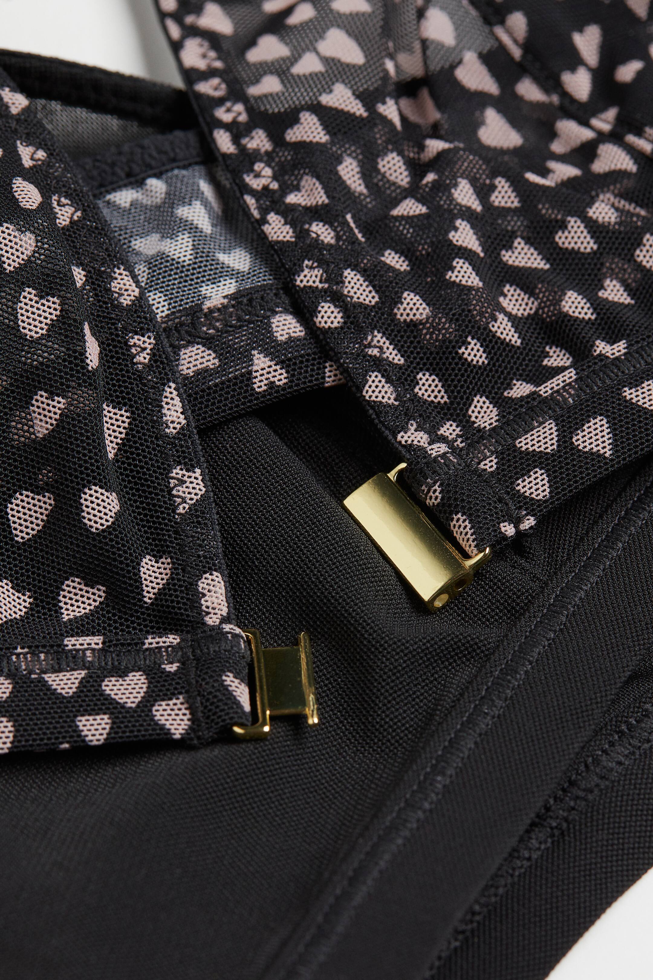 2-pak blød bh i mesh - Sort/Hjerter - DAME | H&M DK