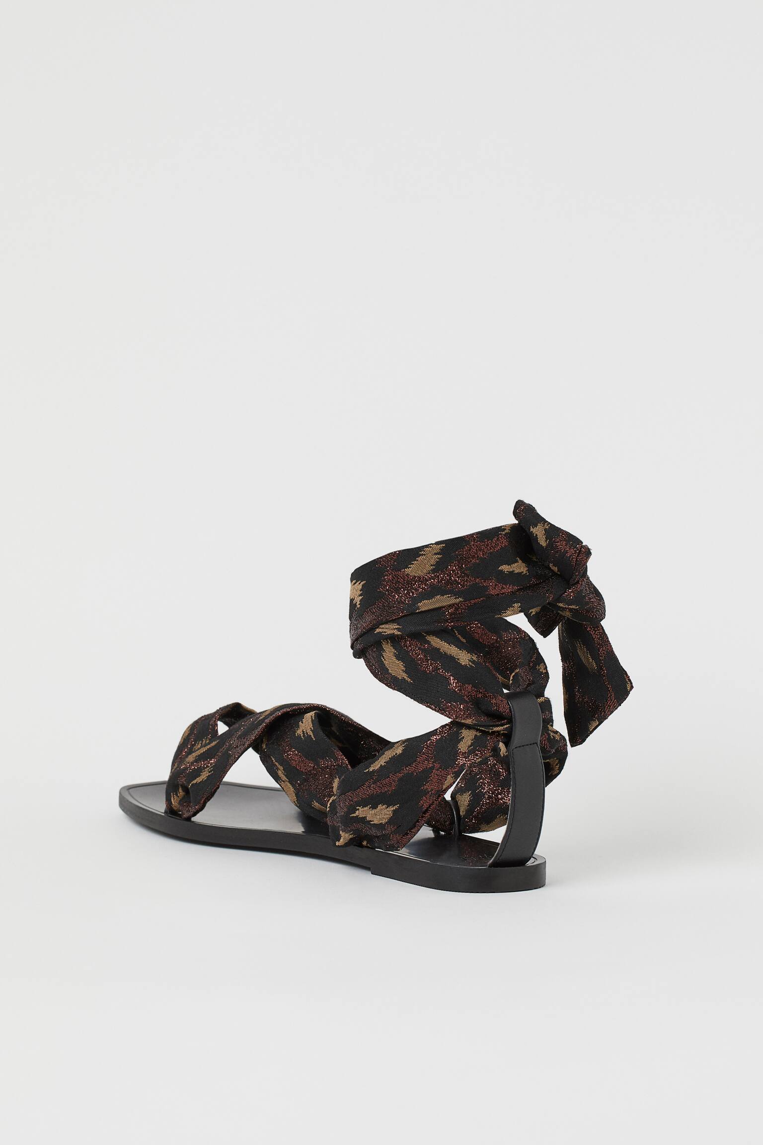 Tie-strap sandals - Black - Ladies | H&M GB