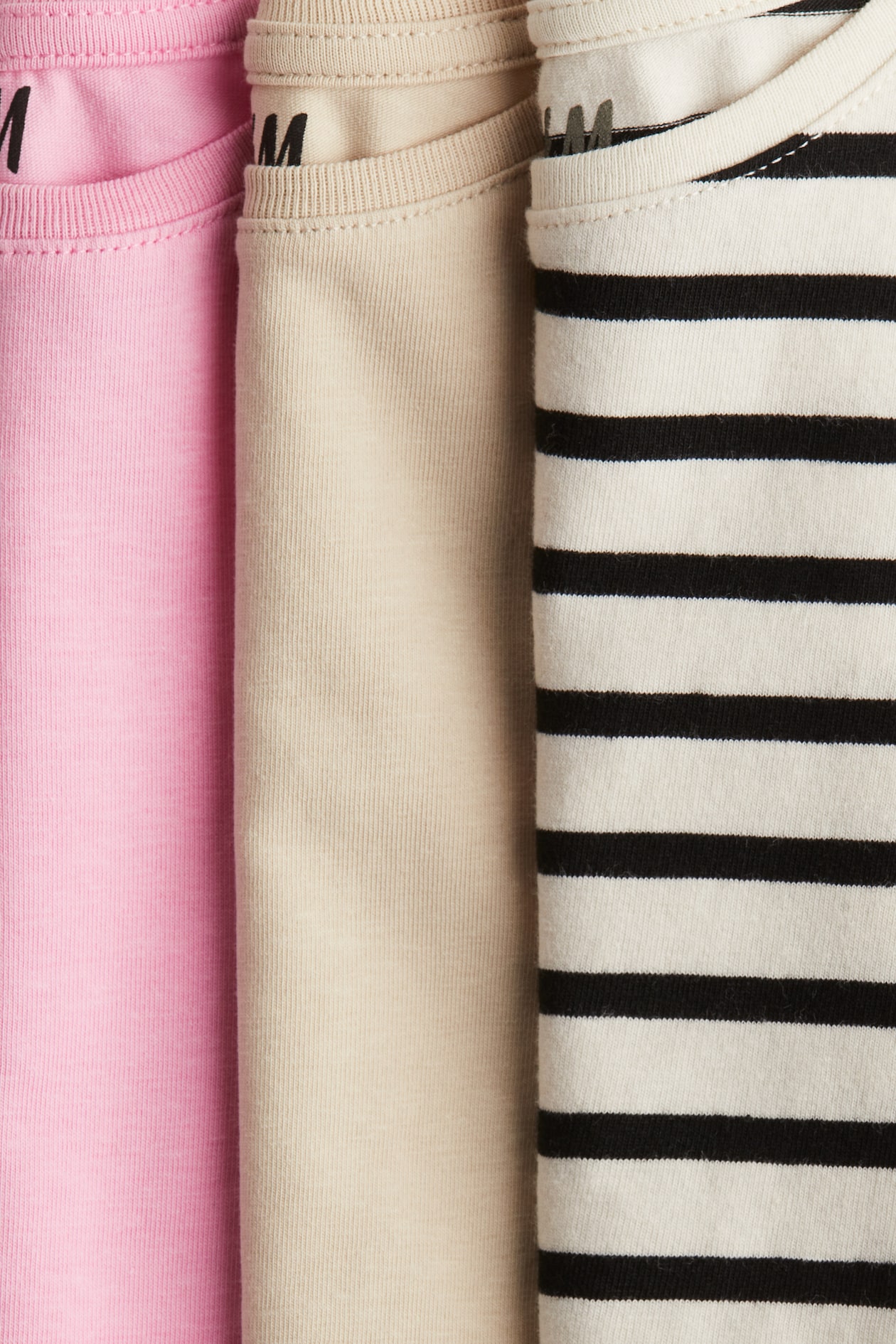 Lot de 3 hauts à manches longues - Rose/rayé - Kids | H&M CA
