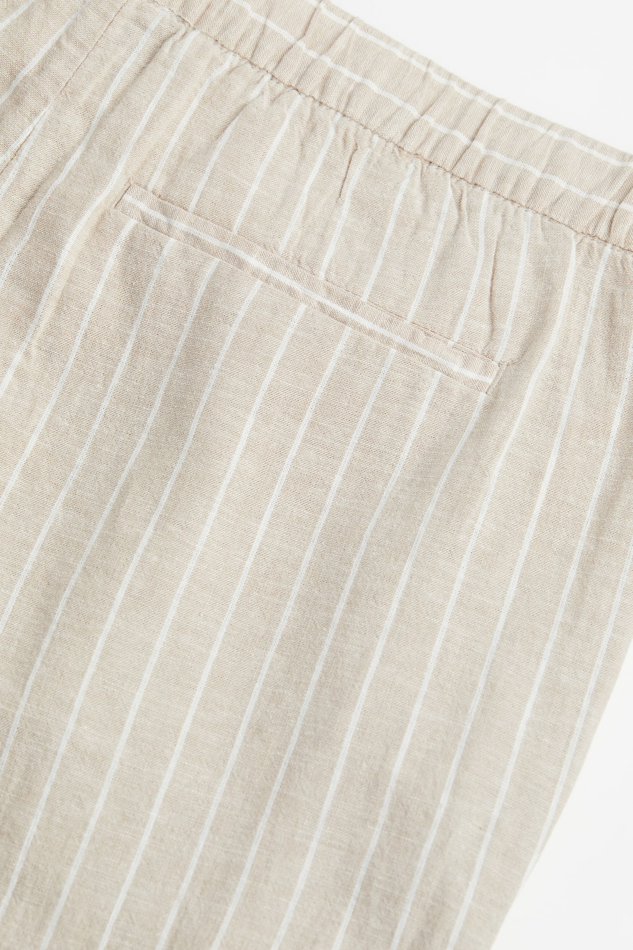 Regular Fit Linen-blend Pants - Light beige/striped - Men | H&M US