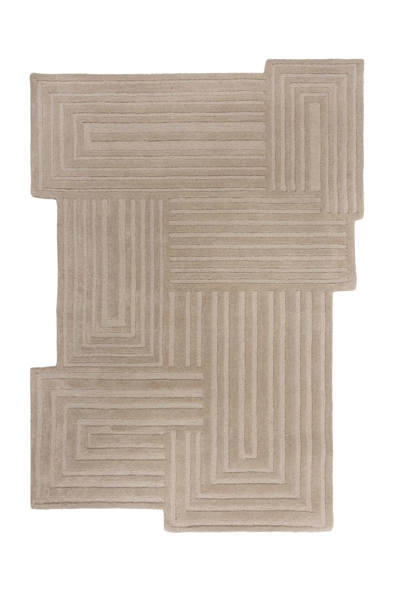 Geometryczny Dywan Z Wełny W Kształcie Zen - Naturalny - Flair Rugs ...