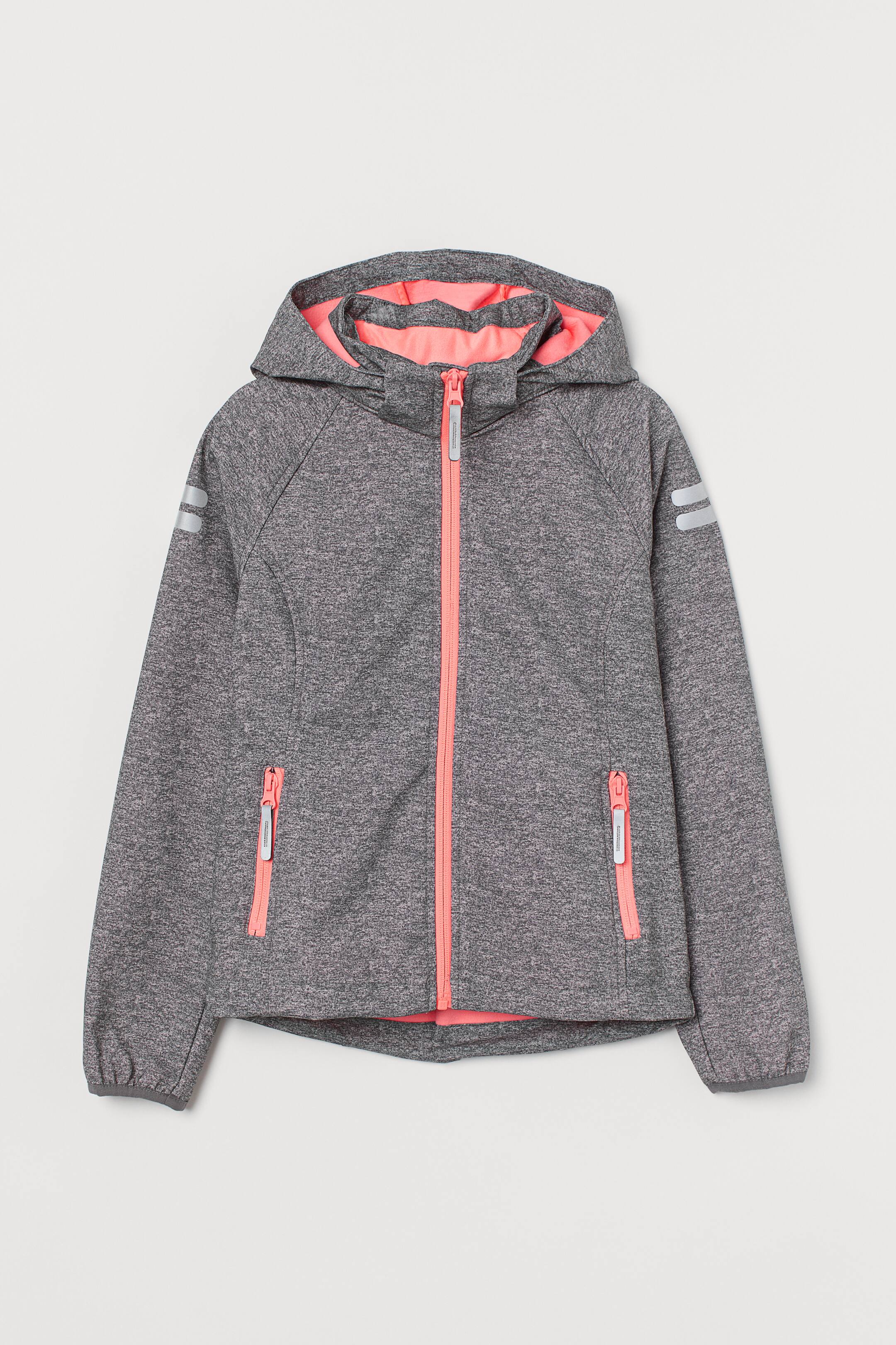 Chamarra impermeable - Gris jaspeado/Rosa neón - Kids | H&M MX