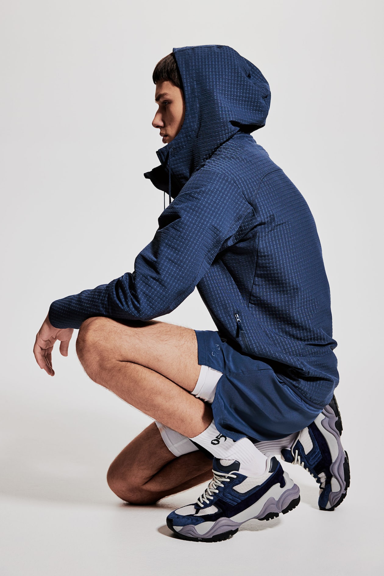 Regular Fit Mid layer jacket with DryMove™ - Navy blue - Men | H&M GB