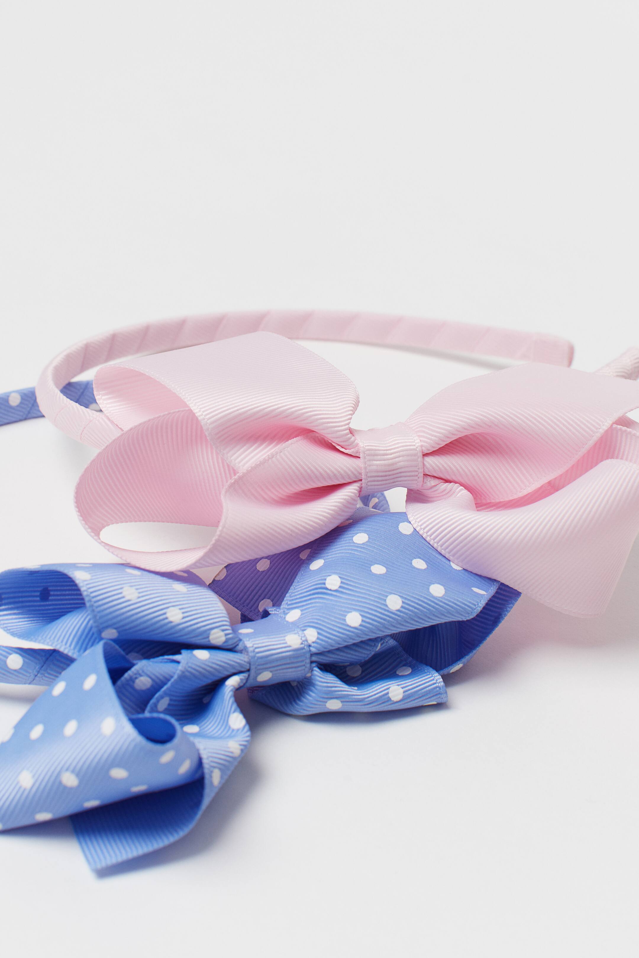 2-pack Alice bands with a bow - Blue/Spotted - Kids | H&M GB