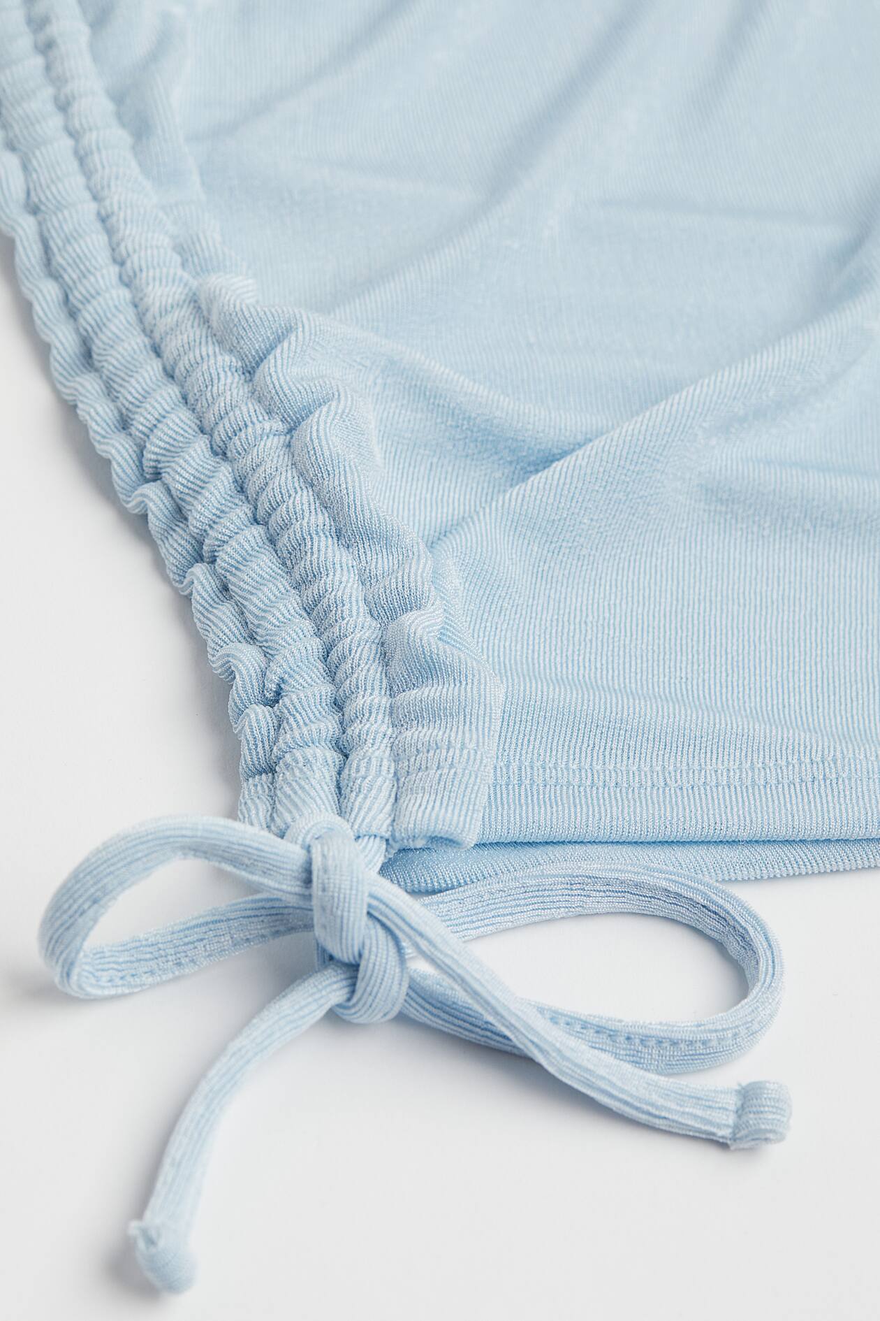 One-shoulder drawstring top - Light blue - Ladies | H&M GB