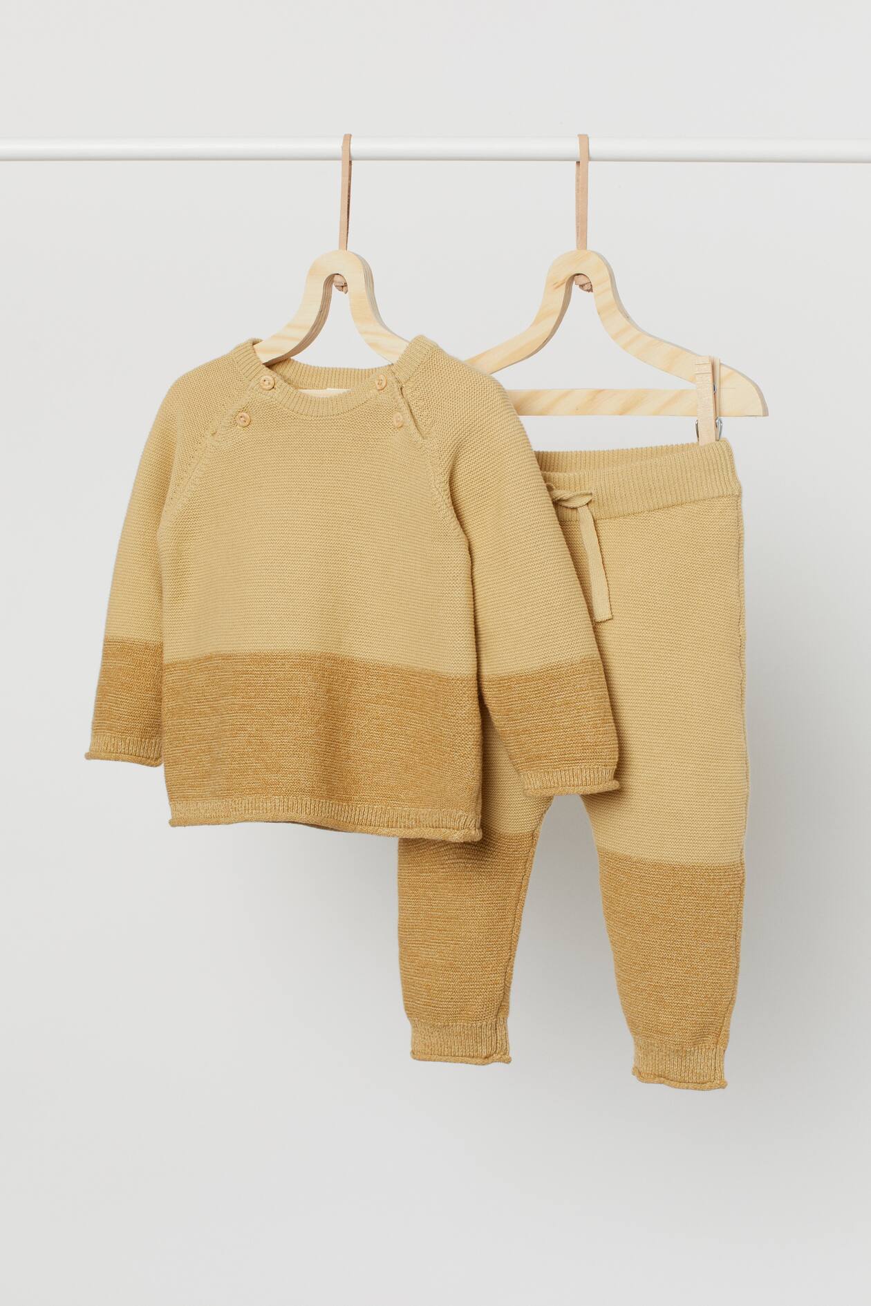 Conjunto de 2 piezas en algodón - Beige amarillento - NIÑOS | H&M ES