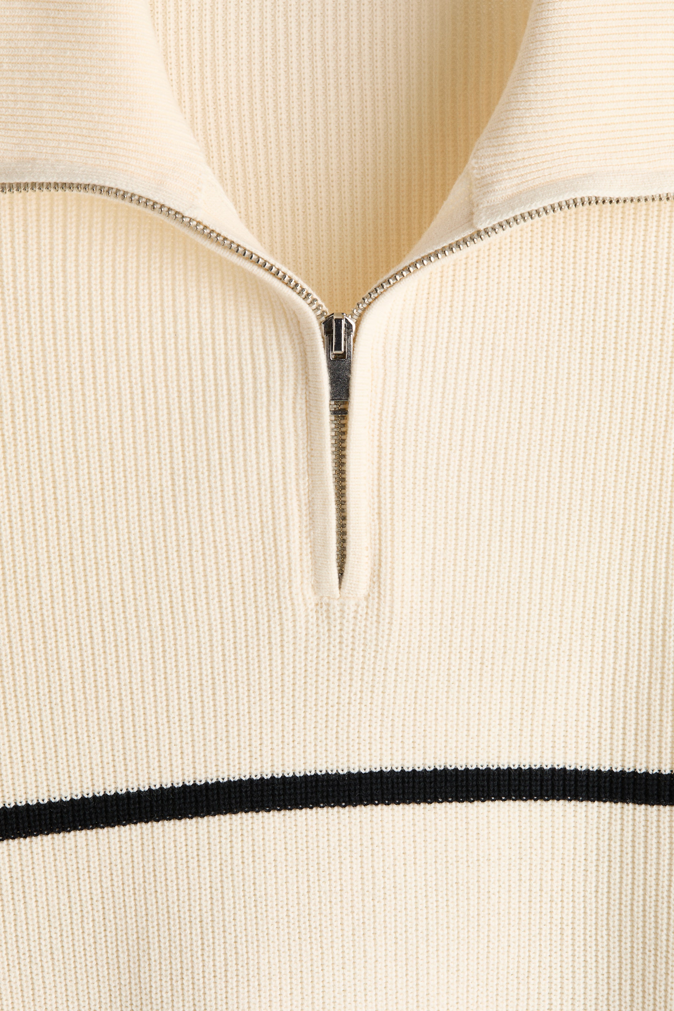Regular Fit Half-Zip Sweater - Cream/striped - Men | H&M US
