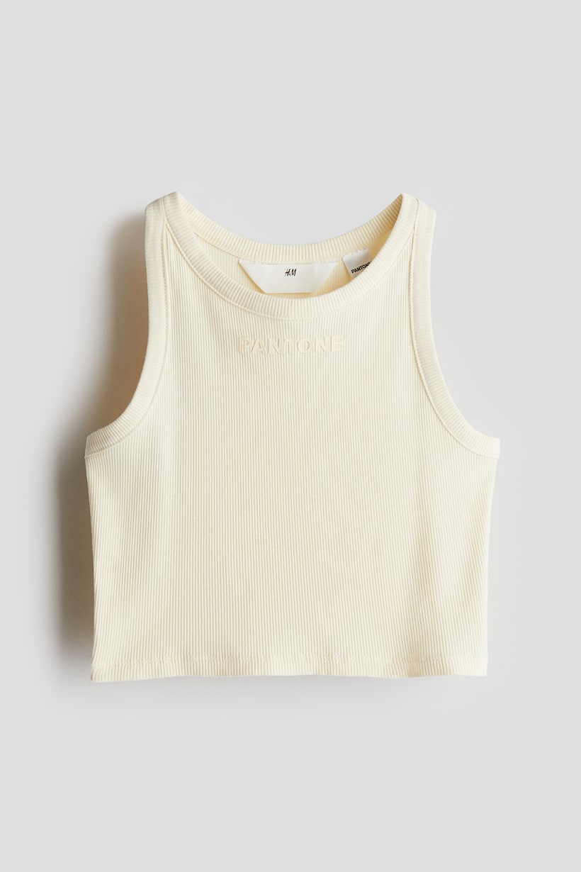 Embossed-print Tank Top - Light yellow - Kids | H&M US