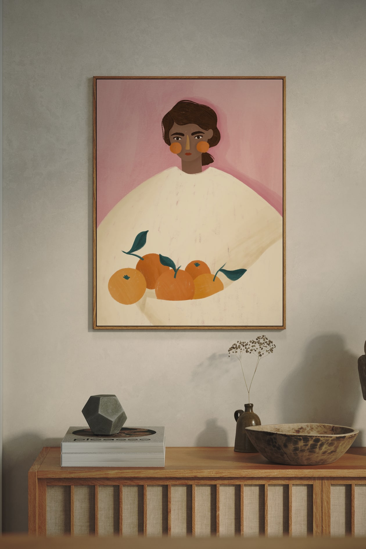 Bea Muller - The Woman With The Oranges - Veelkleurig - Poster & Frame ...