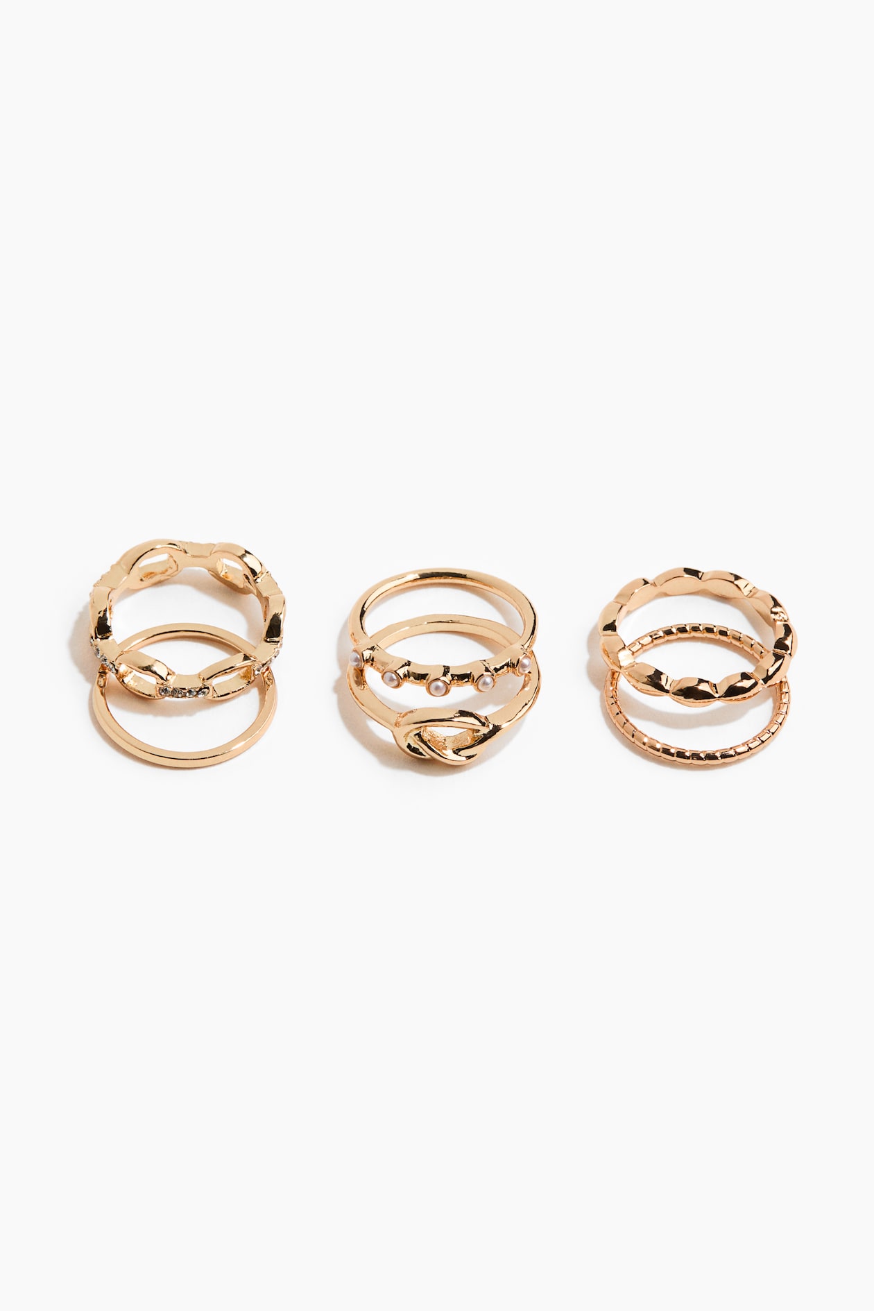 Women's Gold-coloured 6-pack rings | H&M IN