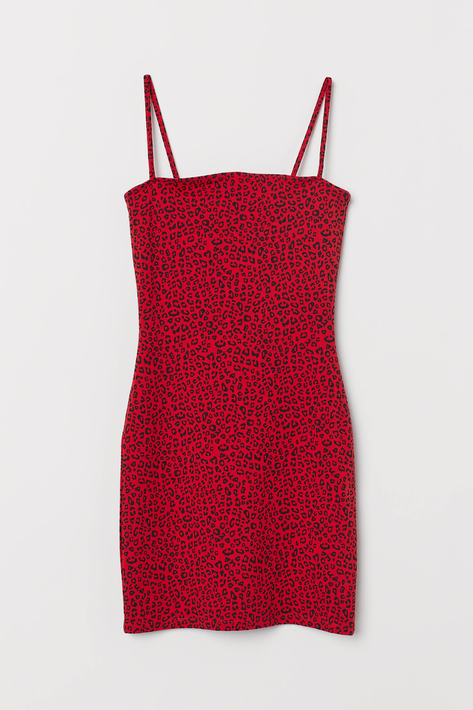 Kurzes Kleid - Rot/Leopardenmuster - Ladies | H&M DE