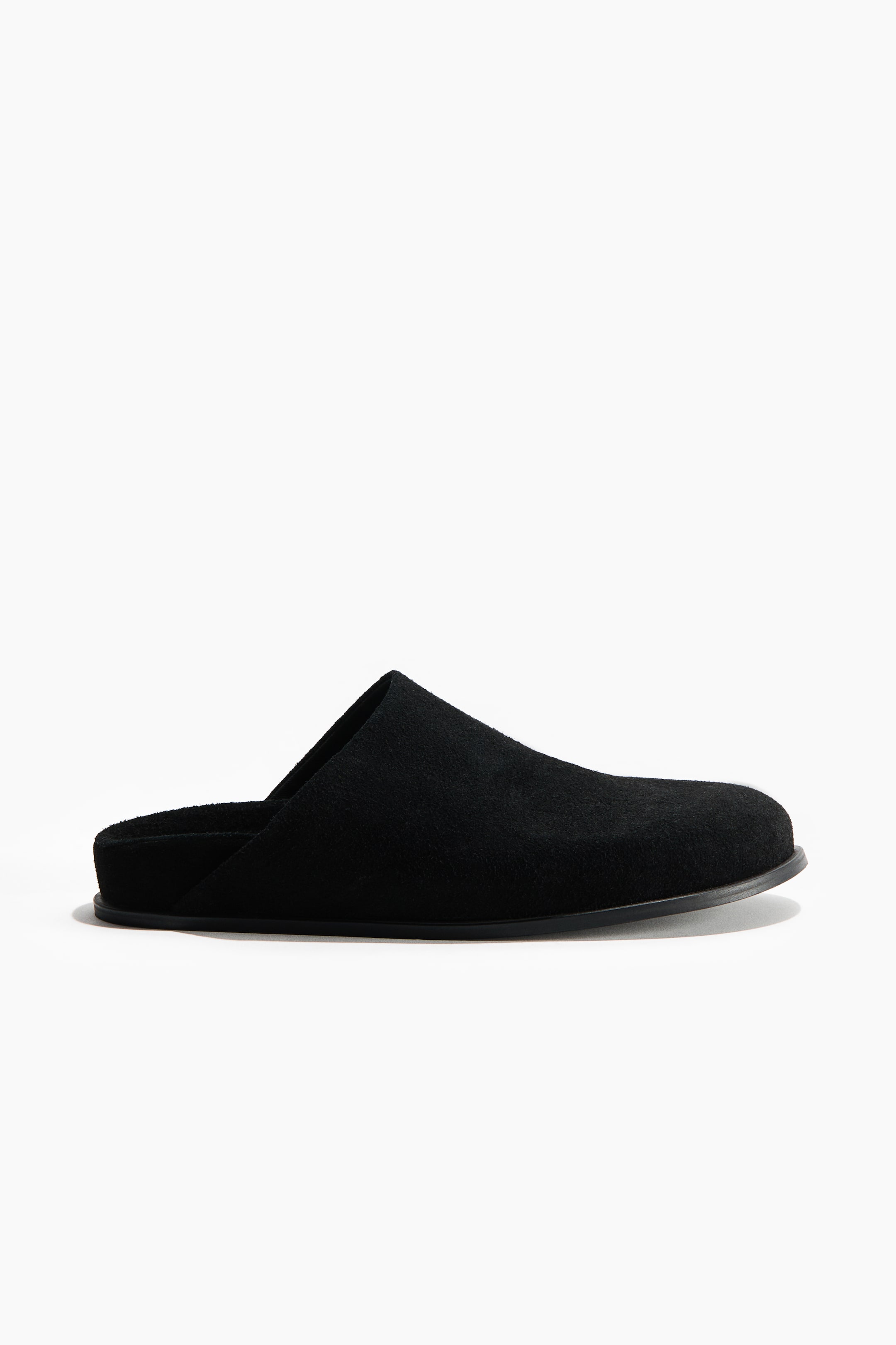 Women's Black Suede Footbed Mules | H&M US