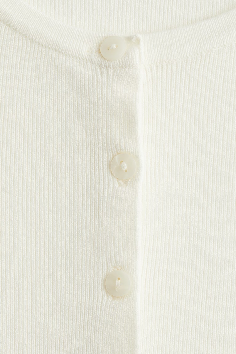 Short-Sleeved Fine-Knit Cardigan - Cream - Ladies | H&M US