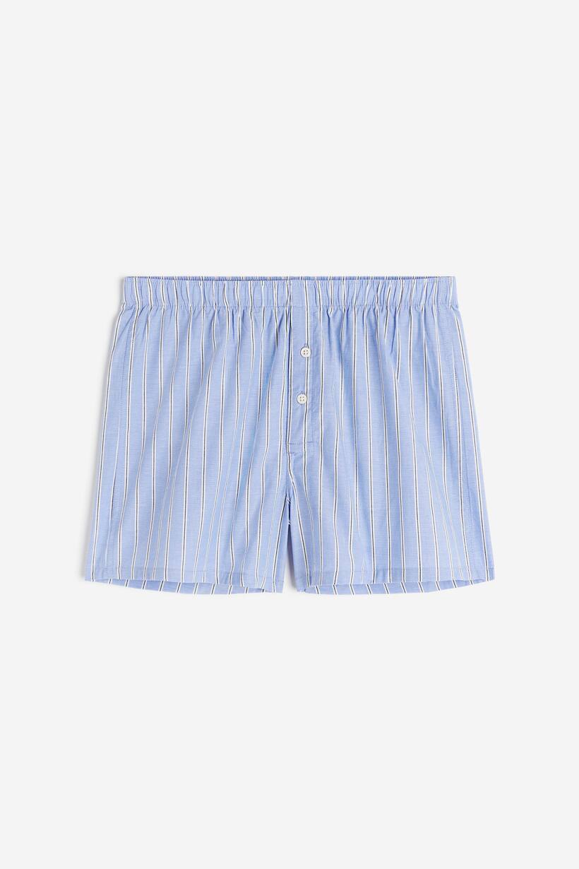 Men’s Light blue/Patterned 5-pack woven cotton boxer shorts | H&M GB