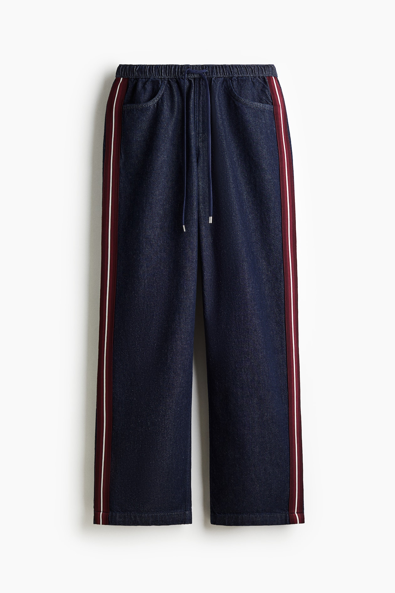 Denim drawstring trousers - Dark denim blue - Ladies | H&M IN
